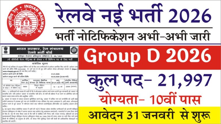 RRB Group D Vacancy 2026: रेलवे ग्रुप डी भर्ती 2026 का 22,000 पदों के ...